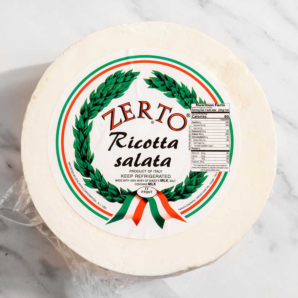 Zerto Ricotta Salata Cheese/Cut & Wrapped by igourmet/Cheese