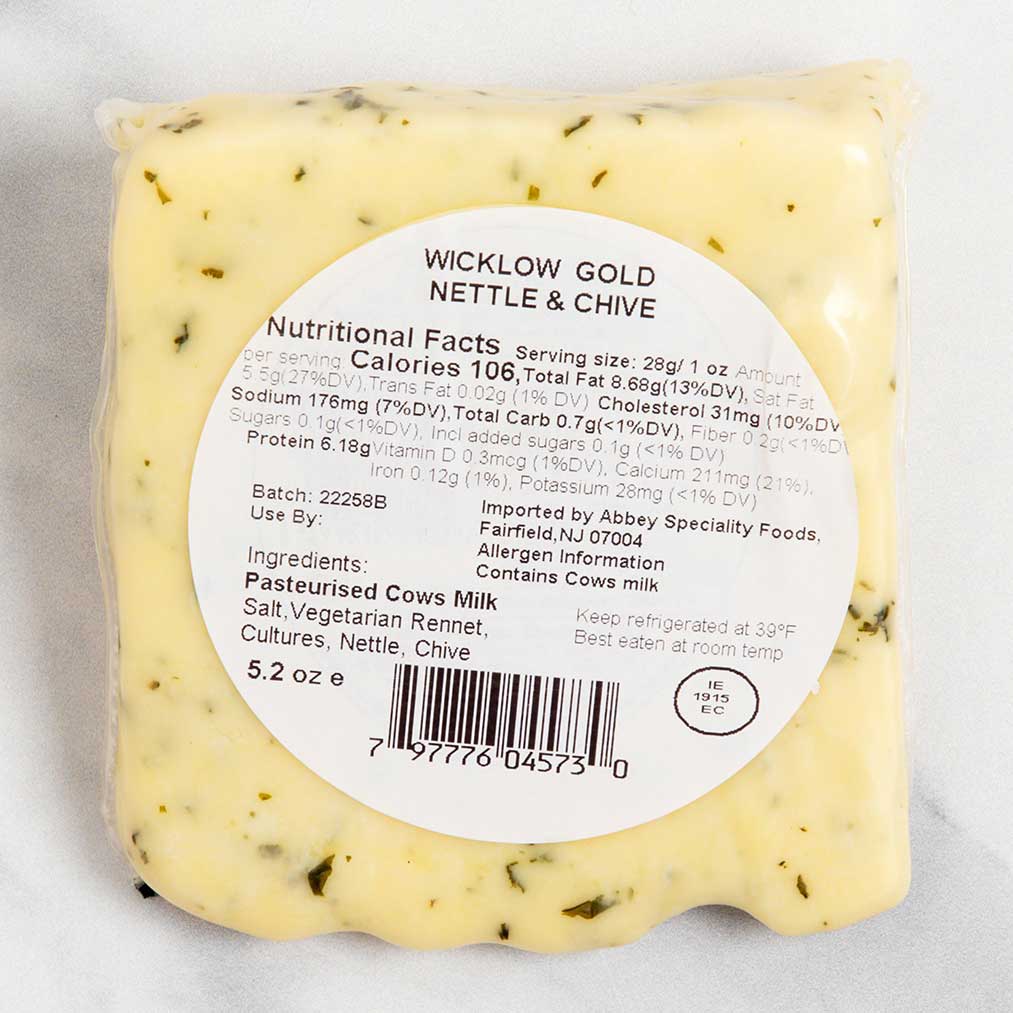 Wicklow Gold Irish Cheddar with Nettle & Chive – igourmet