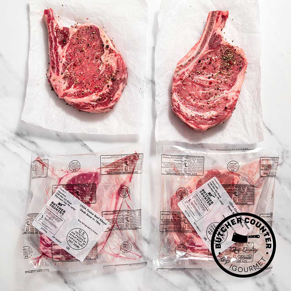 igourmet - USDA Choice Bone-In Ribeye "Cowboy" Steaks - 4 Pcs