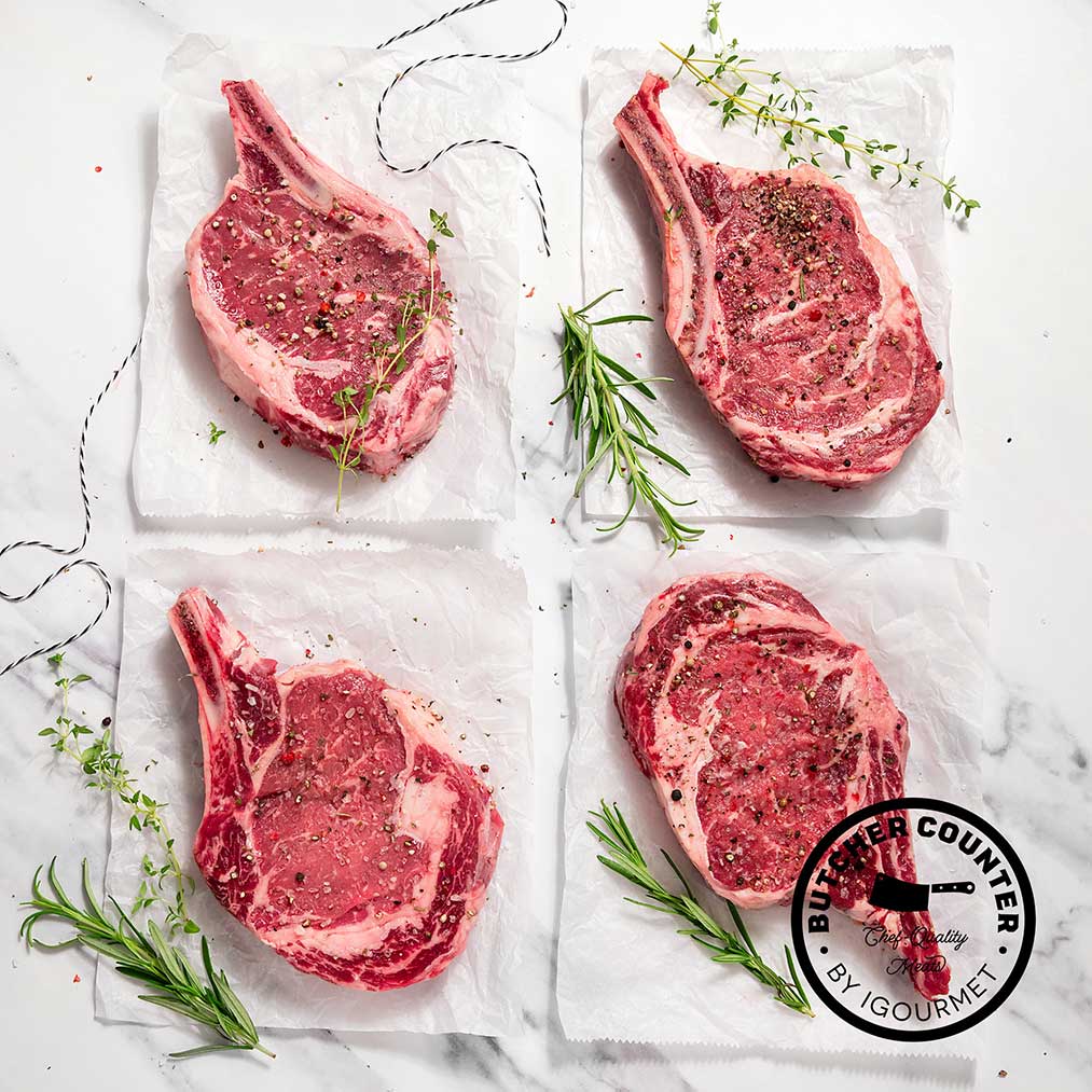 igourmet - USDA Choice Bone-In Ribeye "Cowboy" Steaks - 4 Pcs