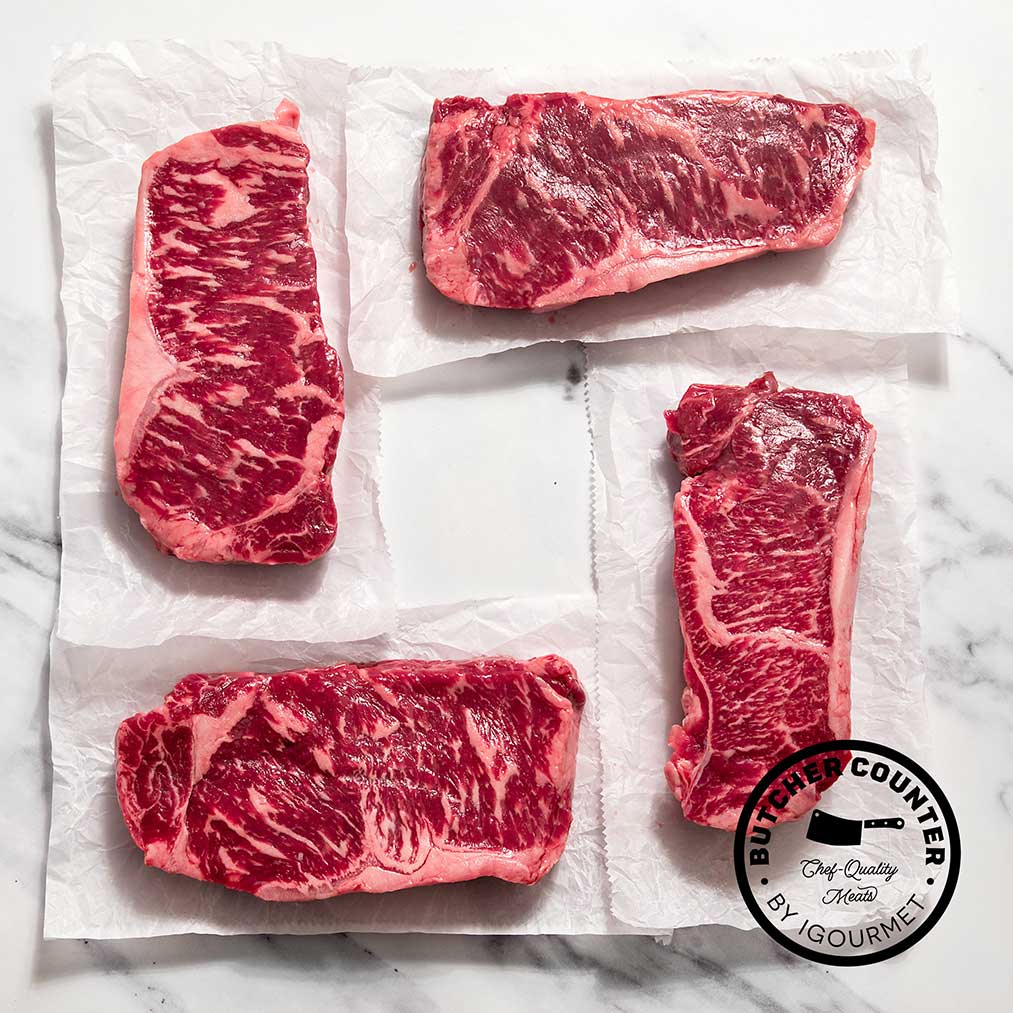 igourmet - USDA Prime NY Strip Steaks, 4 Pcs (Fresh)