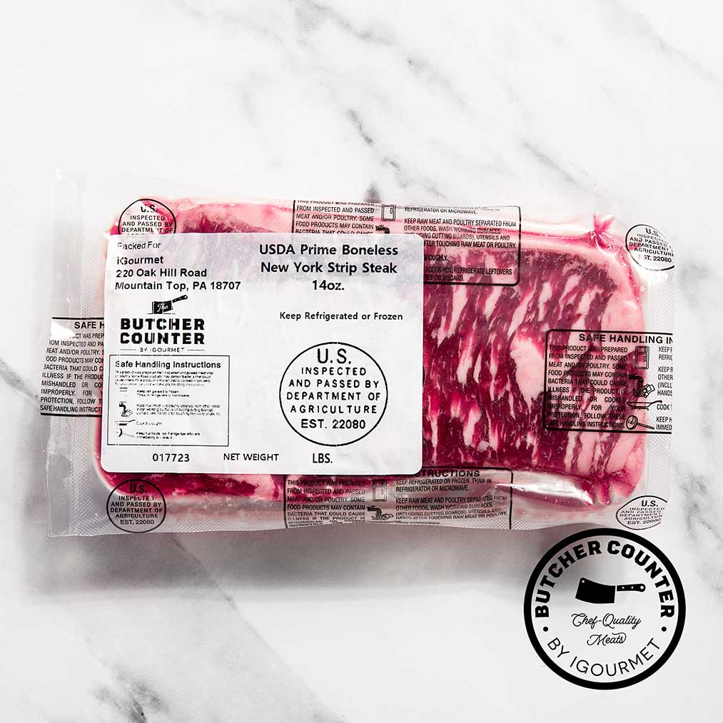 igourmet - USDA Prime NY Strip Steaks, 4 Pcs (Fresh)
