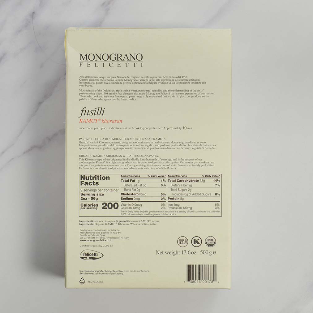 igourmet - Organic KAMUT® Khorasan Wheat Fusilli Pasta