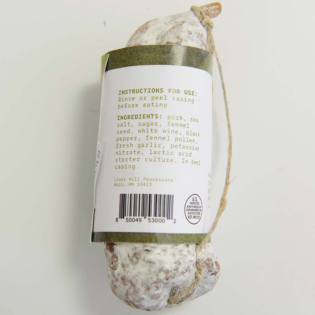 Lowry Hill Fennel Salami – Handcrafted Finocchiona-Style Salami | iGourmet