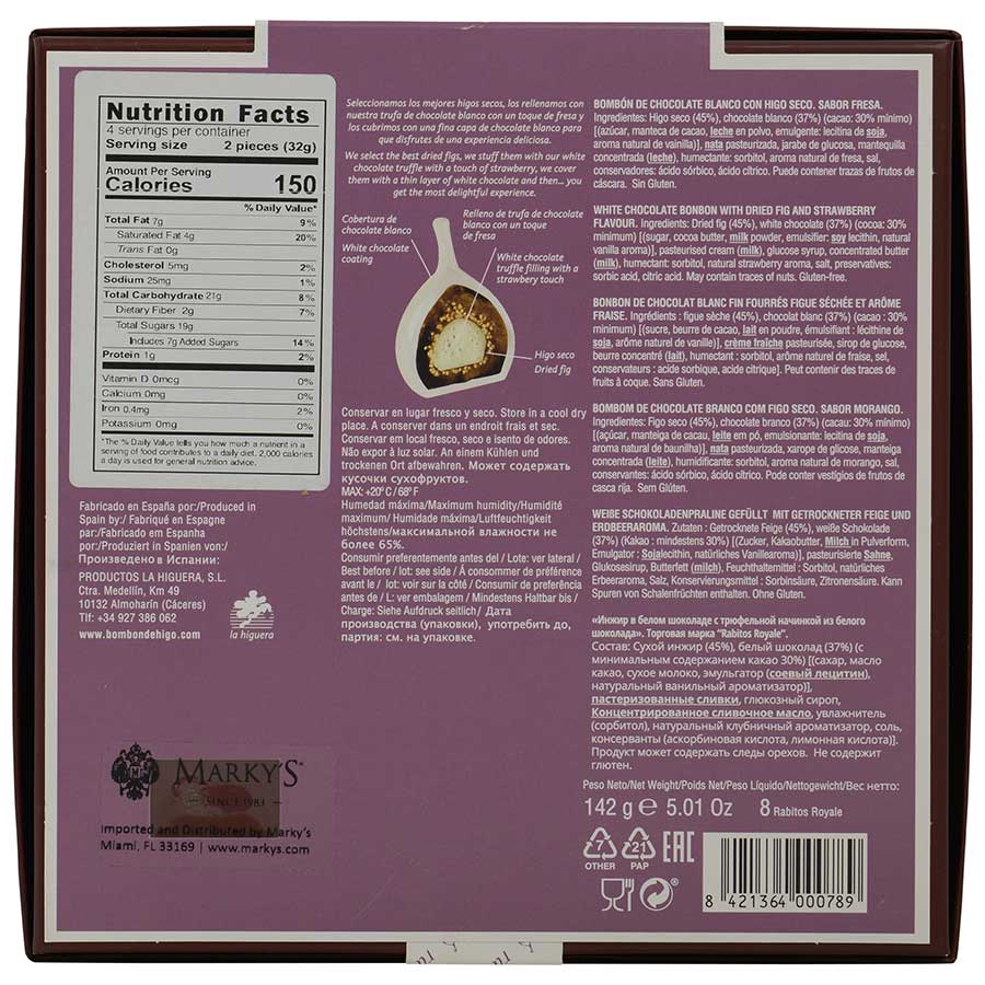 igourmet - Rabitos White Chocolate Fig Bonbons